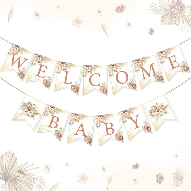 Pampas Grass Banner, Boho Pampas Baby Shower Decorations for Girl ...