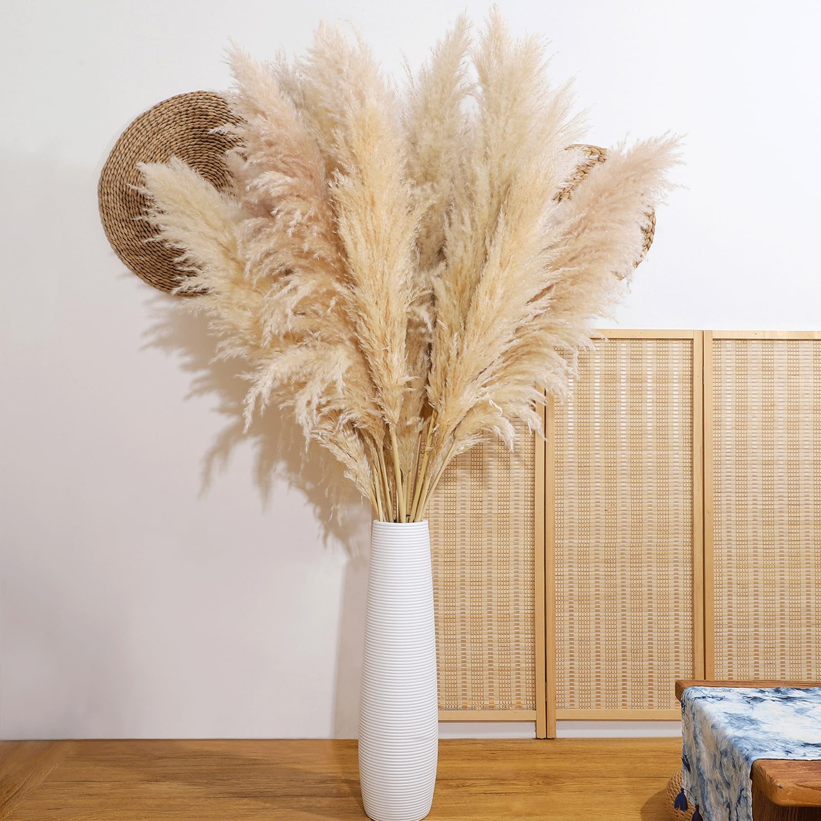 Pampas Grass Decor Tall, 47" Inch 10 Stems Natural Pompas Grass, Dried ...