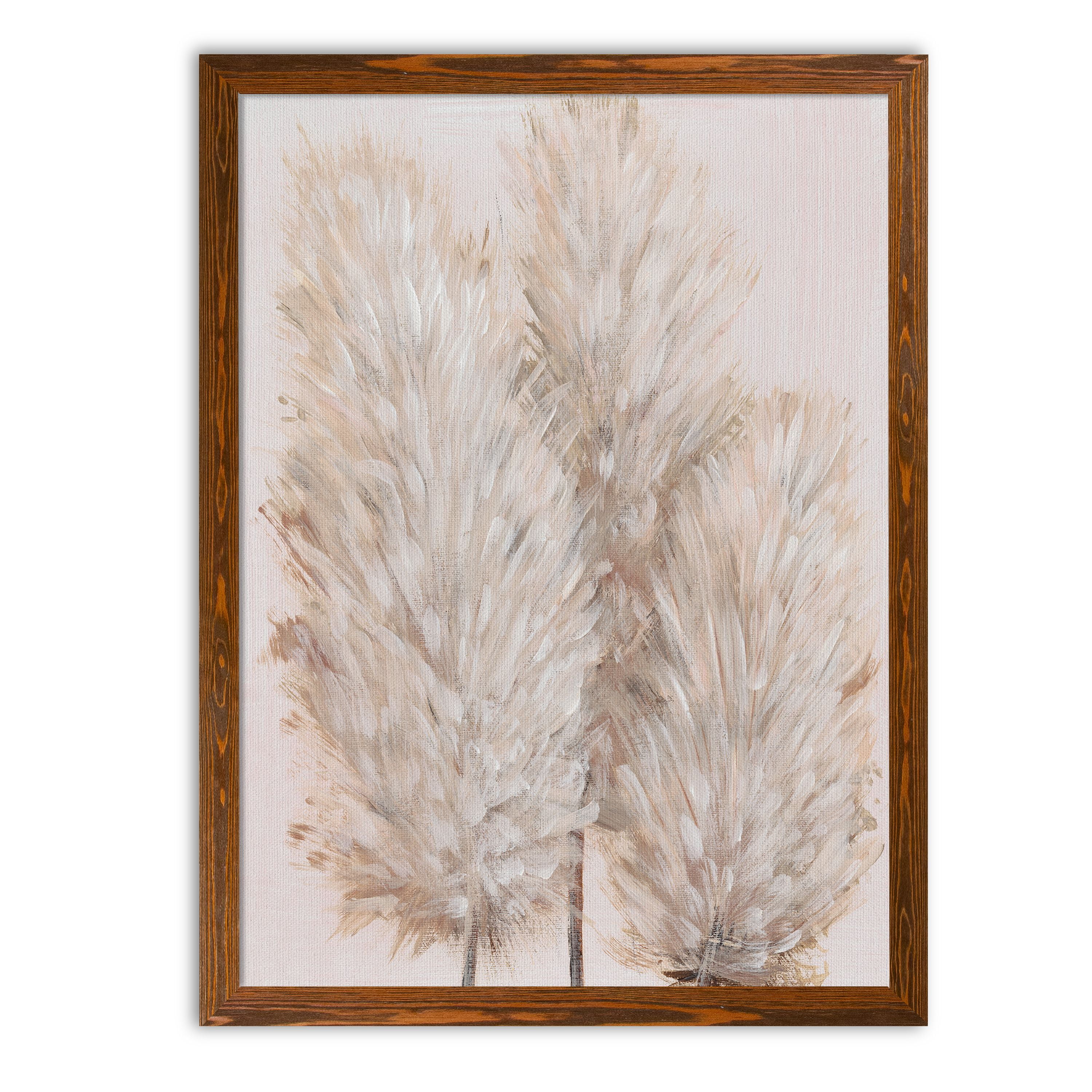 Pampas Grass IV - Barnwood Framed Canvas - 17 x 20 - Maple - Walmart.com