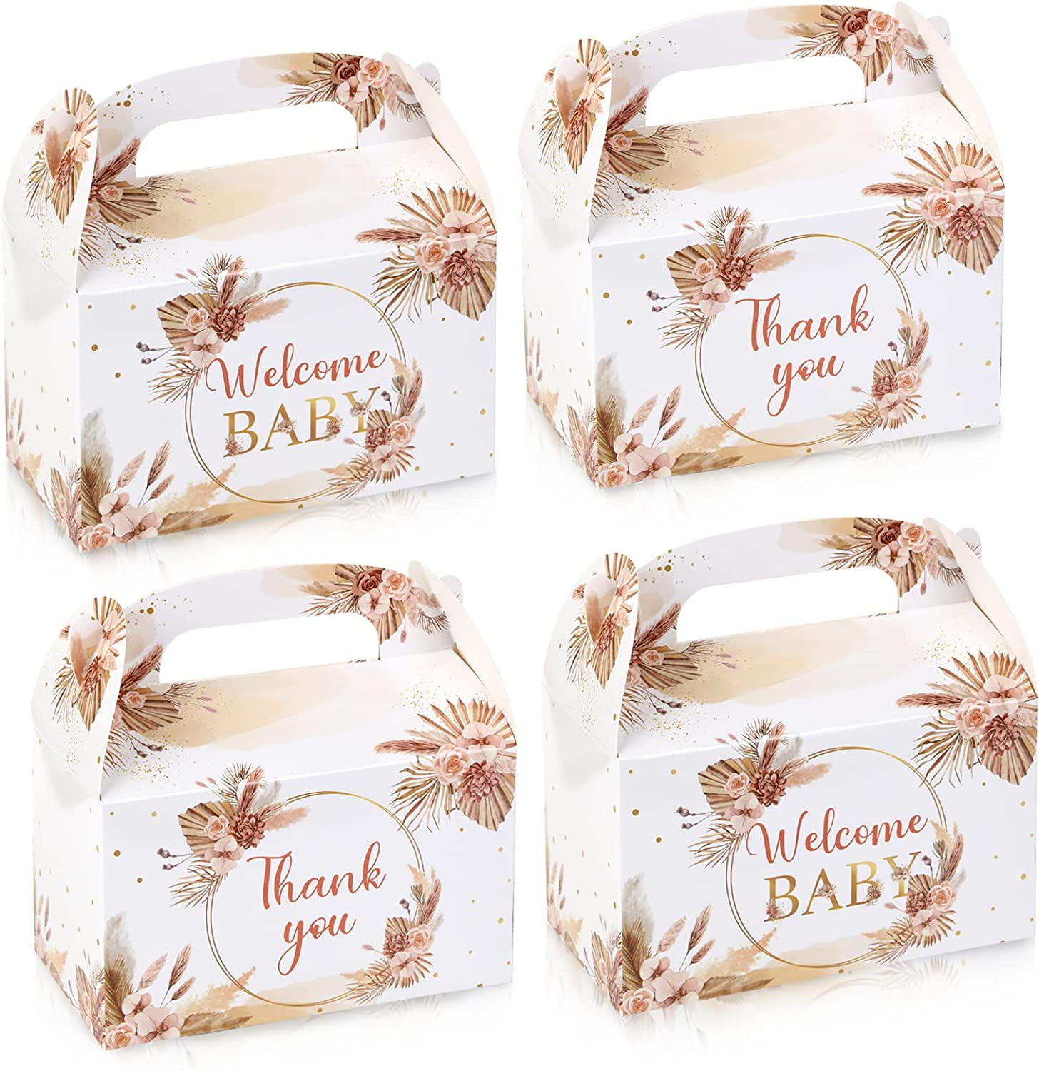 Pampas Grass Party Favor Treat Box, 12pcs Boho Gift Boxes Paper Candy ...