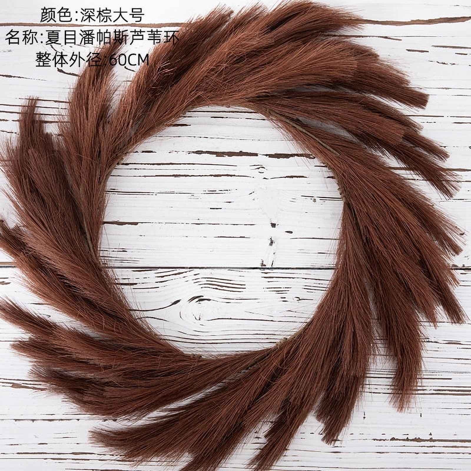Pampas Grass Wreath Artificial Reed Garland Christmas Decor Fake Flower ...