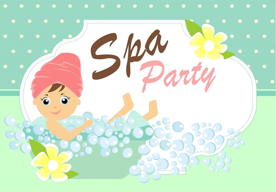 Pamper Party Backdrop Theme Party Decoration Bubbles Foot Bath Pink ...
