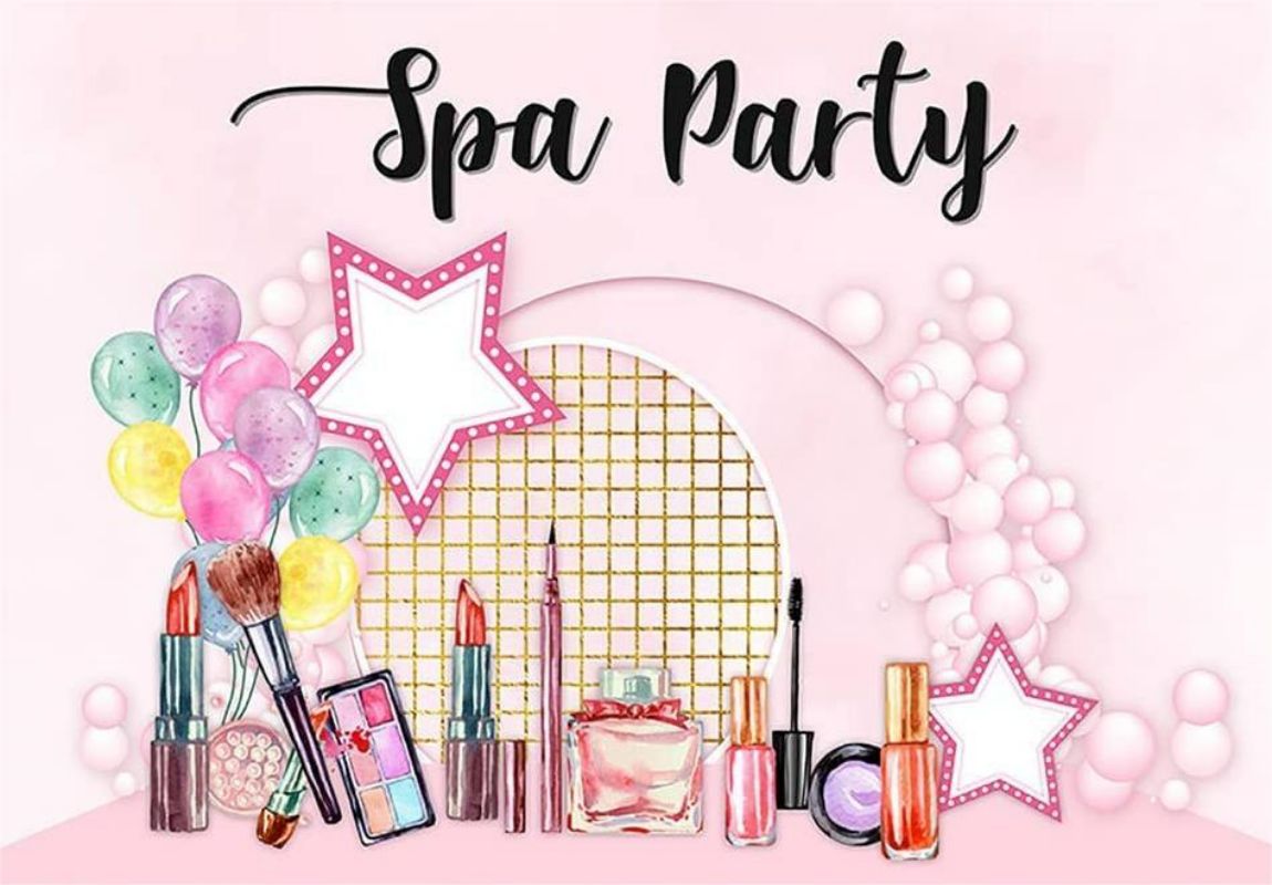 Pamper Party Backdrop Theme Party Decoration Bubbles Foot Bath Pink ...