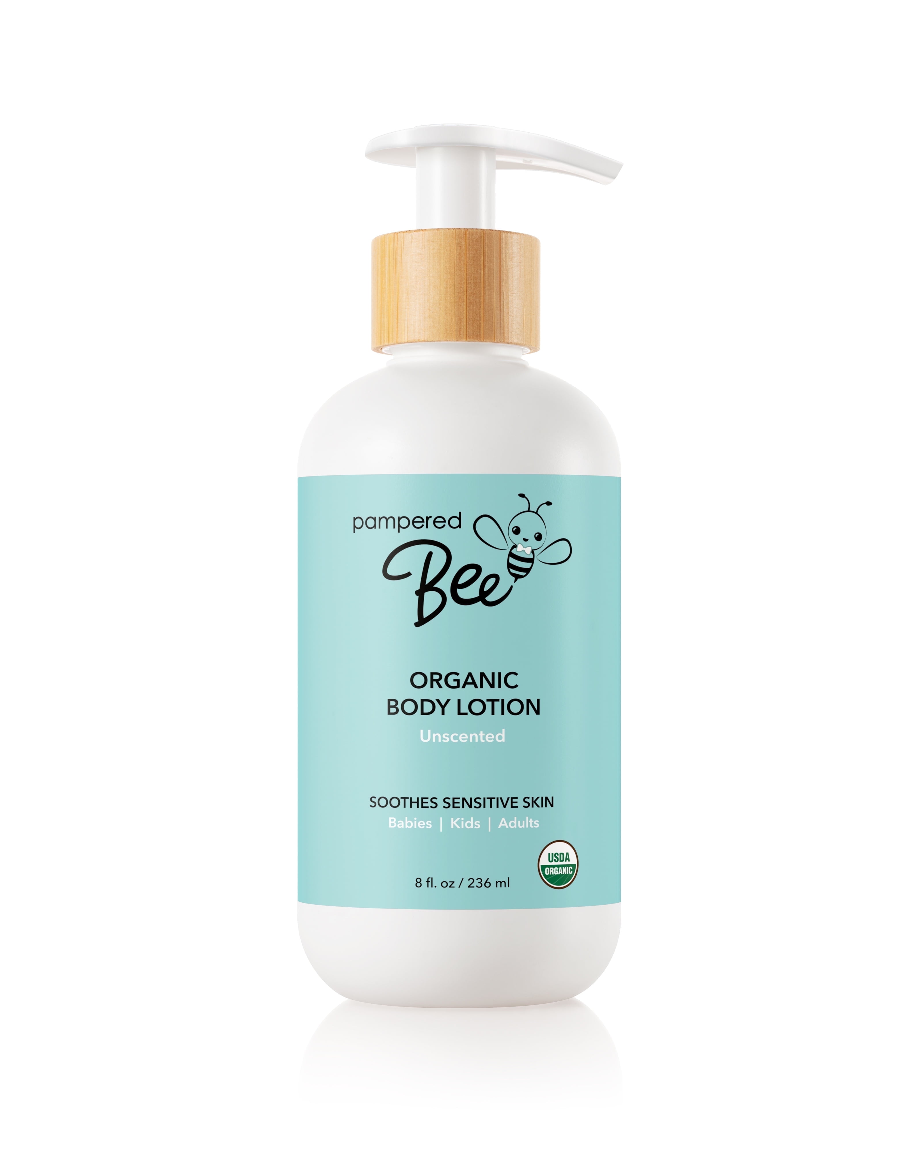 Pampered Bee Organic Unscented Baby Lotion 8 fl oz - Deep Hydration for ...