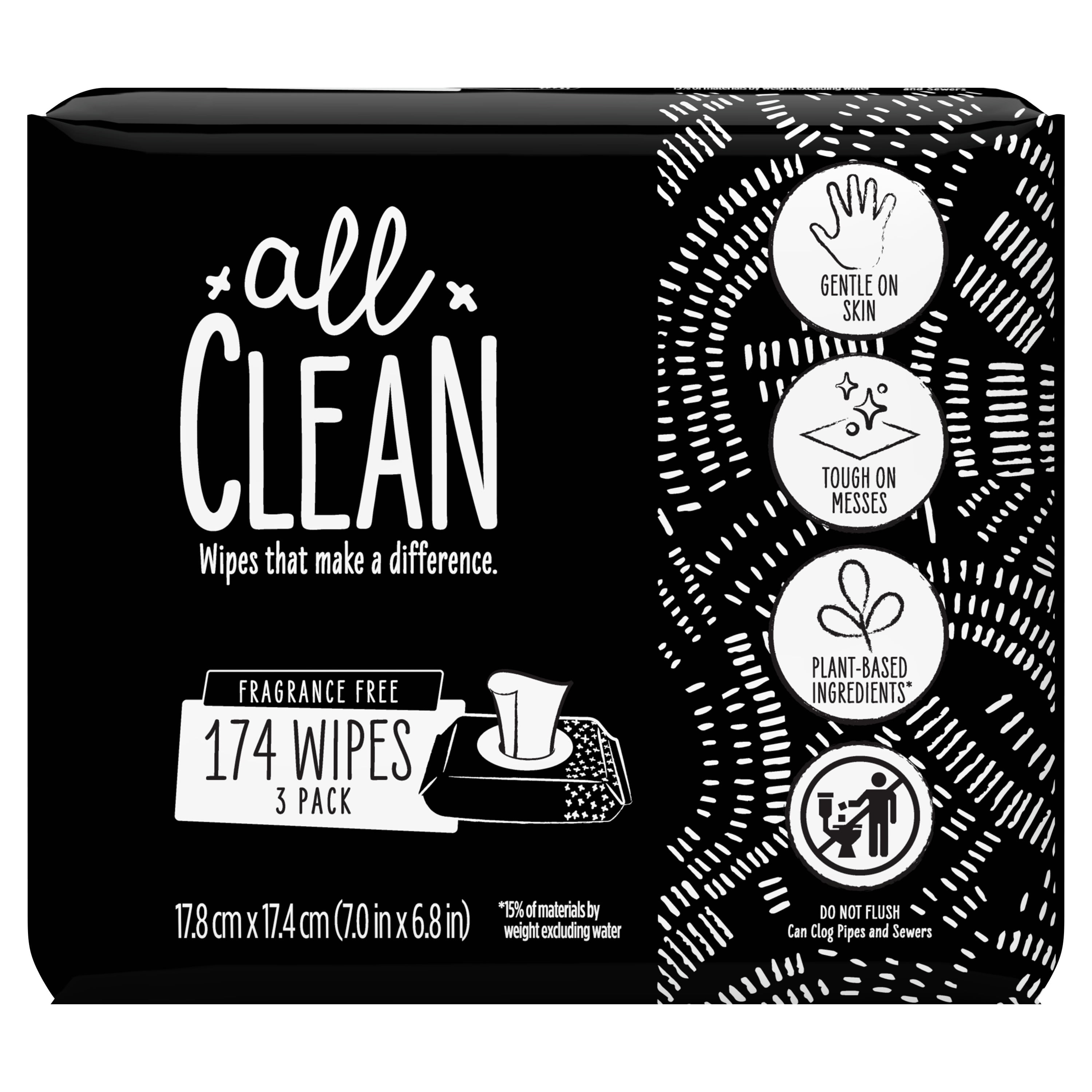 Pampers Natural Free All Clean Plant Based Baby Wipes, Unscented ...