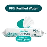Pampers Aqua Pure Baby Wipes, 56 Count, 99% Water, Perfume Free ...