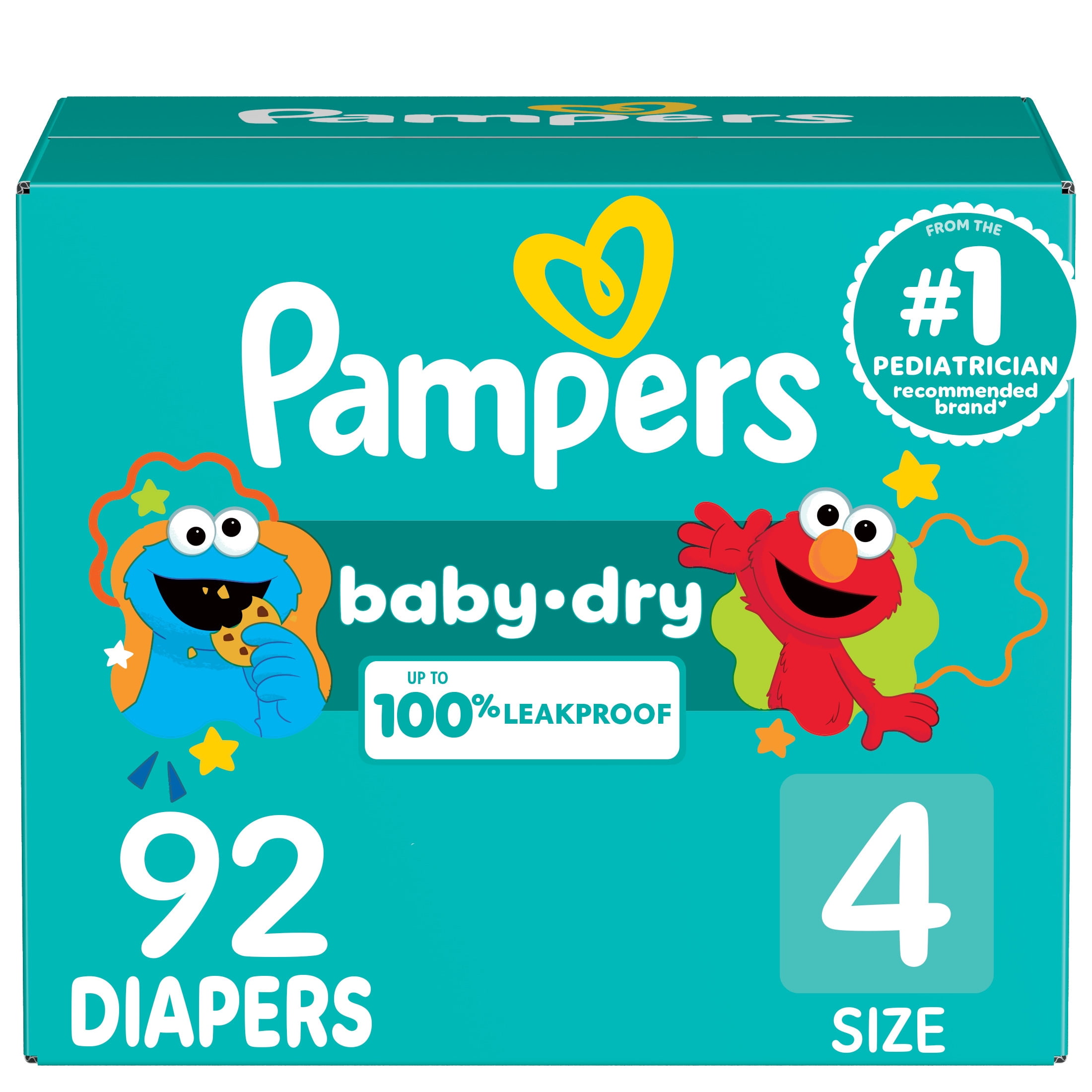 Pampers Baby Dry Baby Diapers Size 4, 92 Count (Select for More Options ...