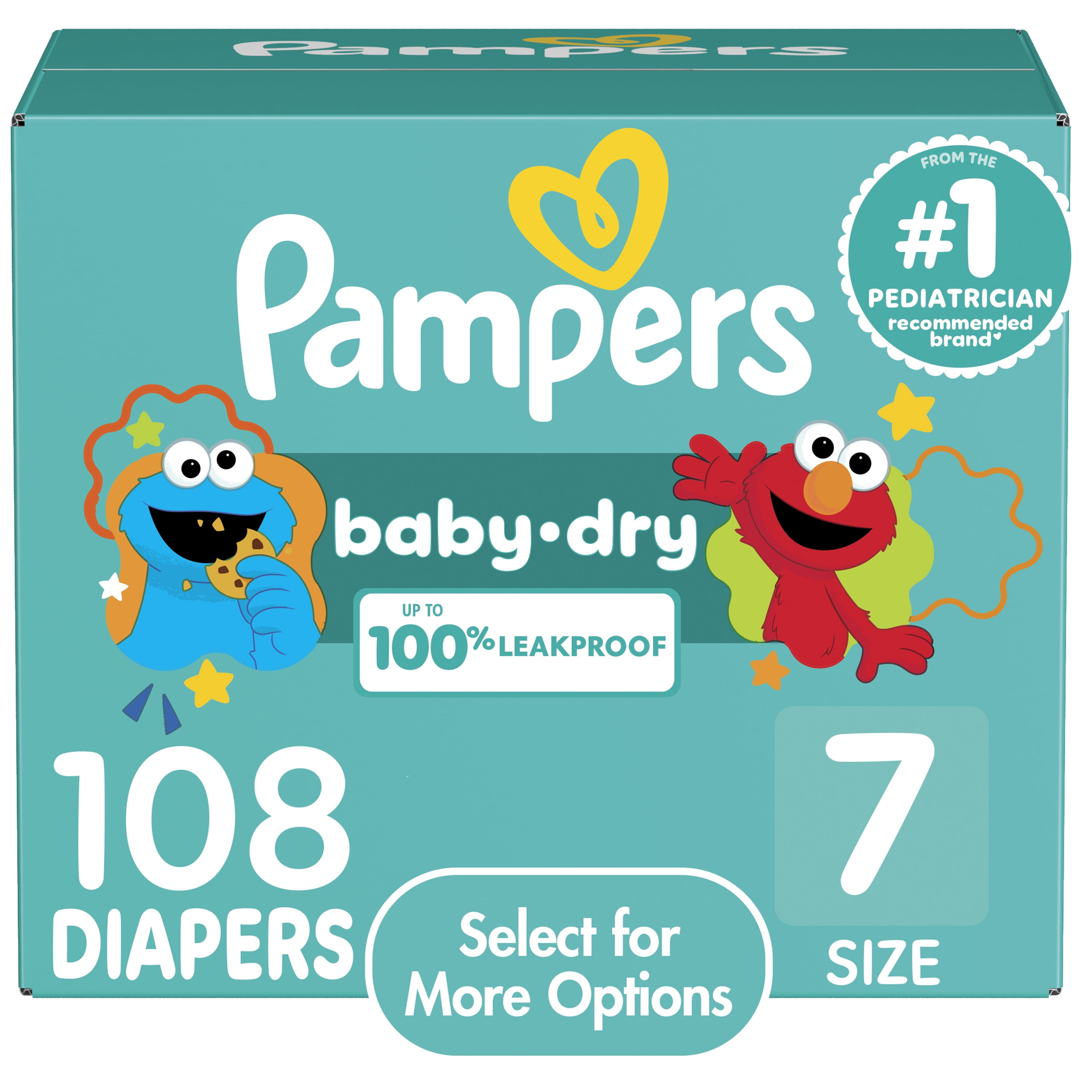 Pampers Baby Dry Diapers Size 7, 108 Count - Hypoallergenic, Paraben ...