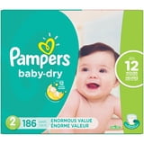 Pampers Baby Dry Diapers Size 2 186 Count - Walmart.com