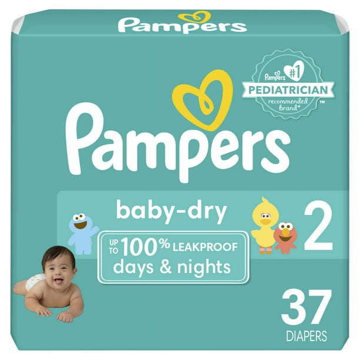 Pampers Baby-Dry Diapers Size 2, 37 Count, 100% Leakproof ...