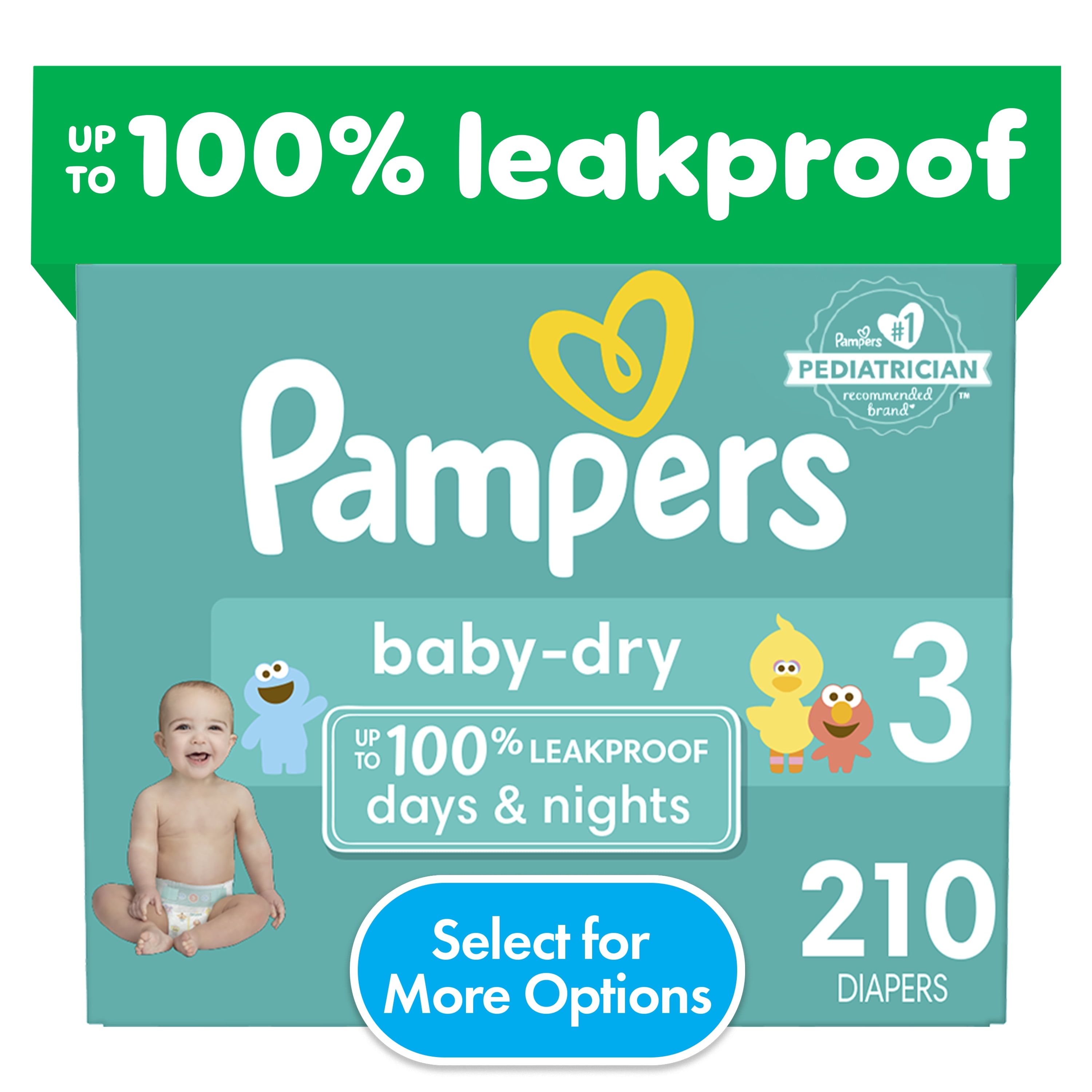 Pampers Hypoallergenic Baby Dry Diapers Size 3, 210 Count with LockAway ...