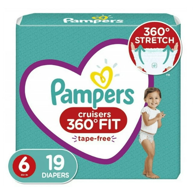 Pampers Cruisers 360 Fit Diapers, Active Comfort, Size 6, 19 ct ...