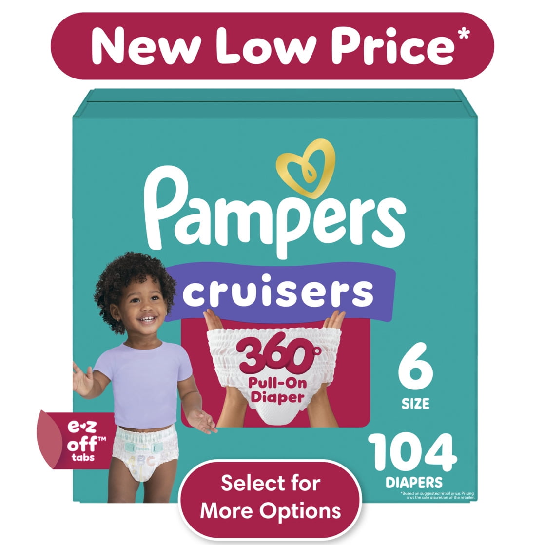 Pampers Cruisers 360 Diapers Size 6, 104 Count (Select for More Options ...