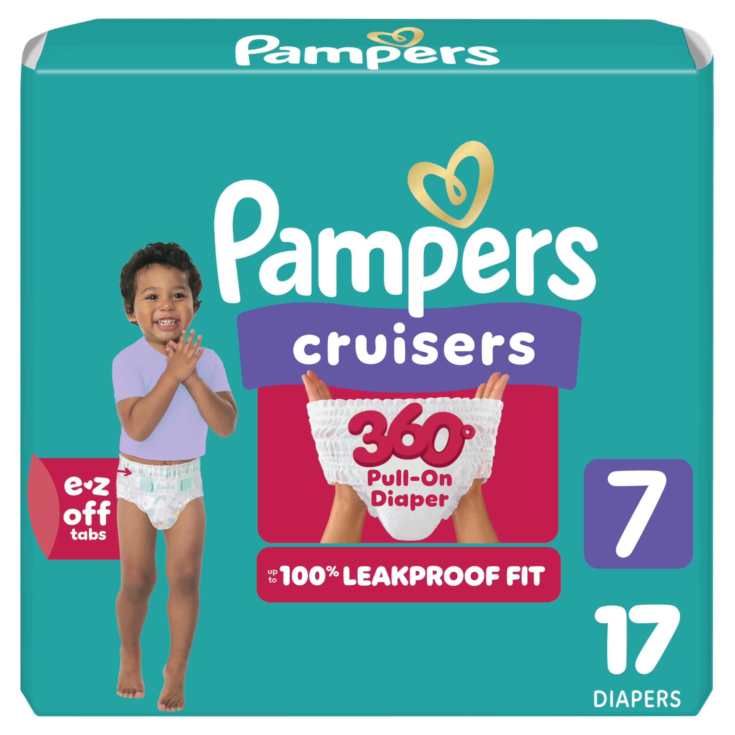 Pampers Cruisers 360 Pull-On DHF10 Diapers, Size 7 (41+ lbs), 17 Count ...
