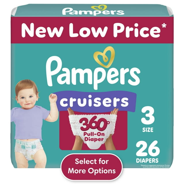 Pampers Cruisers 360 Diapers Size 3, 26 Count (Select for More Options ...