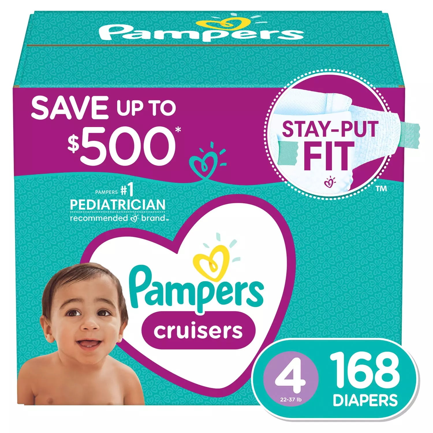 Pampers Cruisers Size 4 Diapers for Active Babies, Hypoallergenic with ...