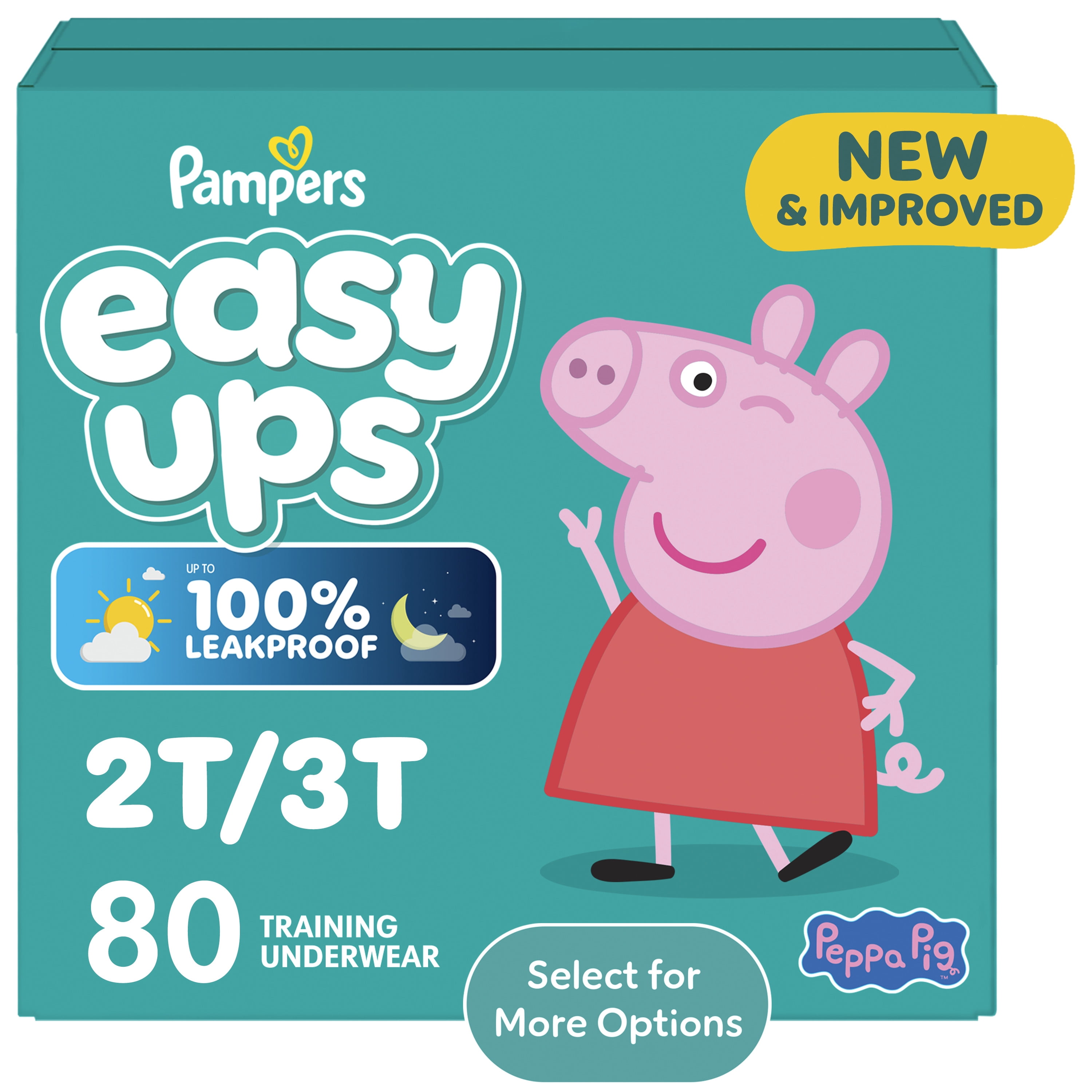 Pampers Easy Ups Training Pants Size 4 (2T3T), 80 Count (Select for ...
