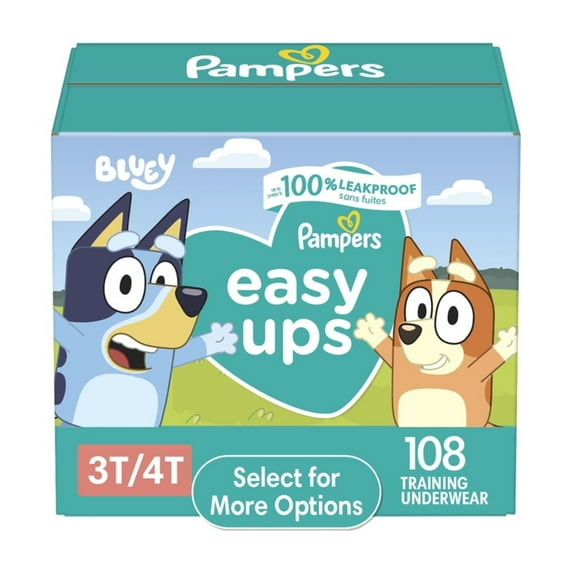 Pampers Easy Ups Bluey Potty Training Pants Boys 3T-4T, 108 Count ...