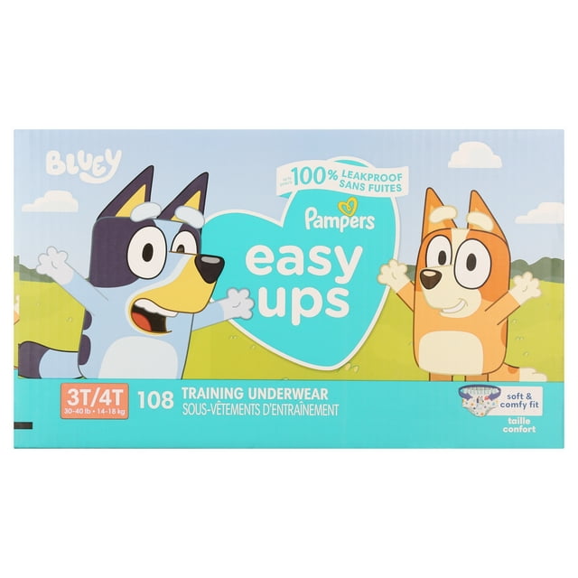 Pampers Easy Ups Bluey Potty Training Pants Boys 3T-4T, 108 Count ...