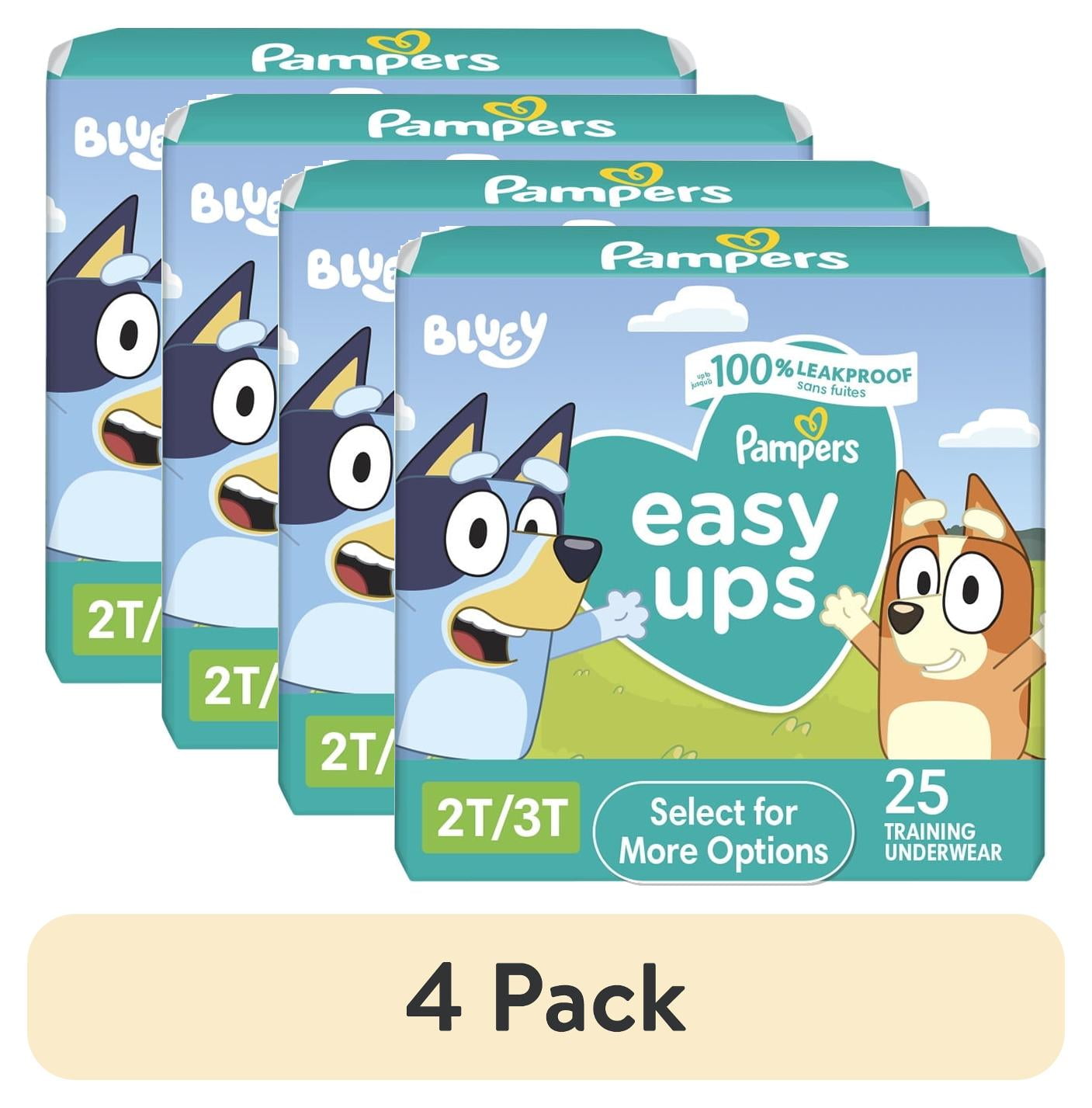 (4 pack) Pampers Easy Ups Bluey Potty Training Pants Boys Size 2T-3T, 25 Count (Select for More ...
