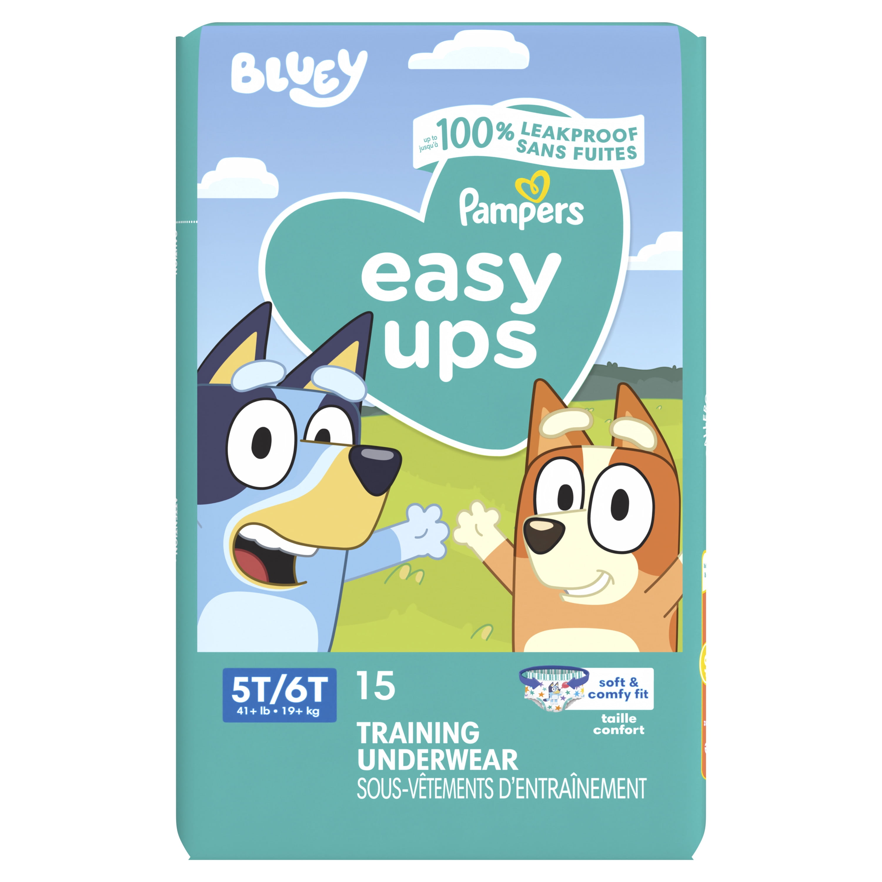 Pampers Easy Ups Bluey Training Pants Toddler Boys Size 5T/6T 15 Count ...