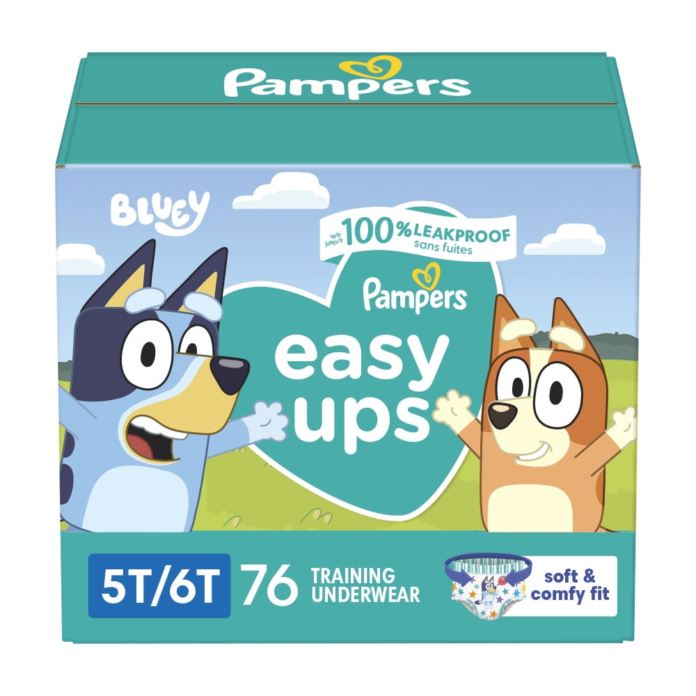 Pampers Easy Ups Bluey Training Pants Toddler Boys, 5T-6T, 76 Count ...