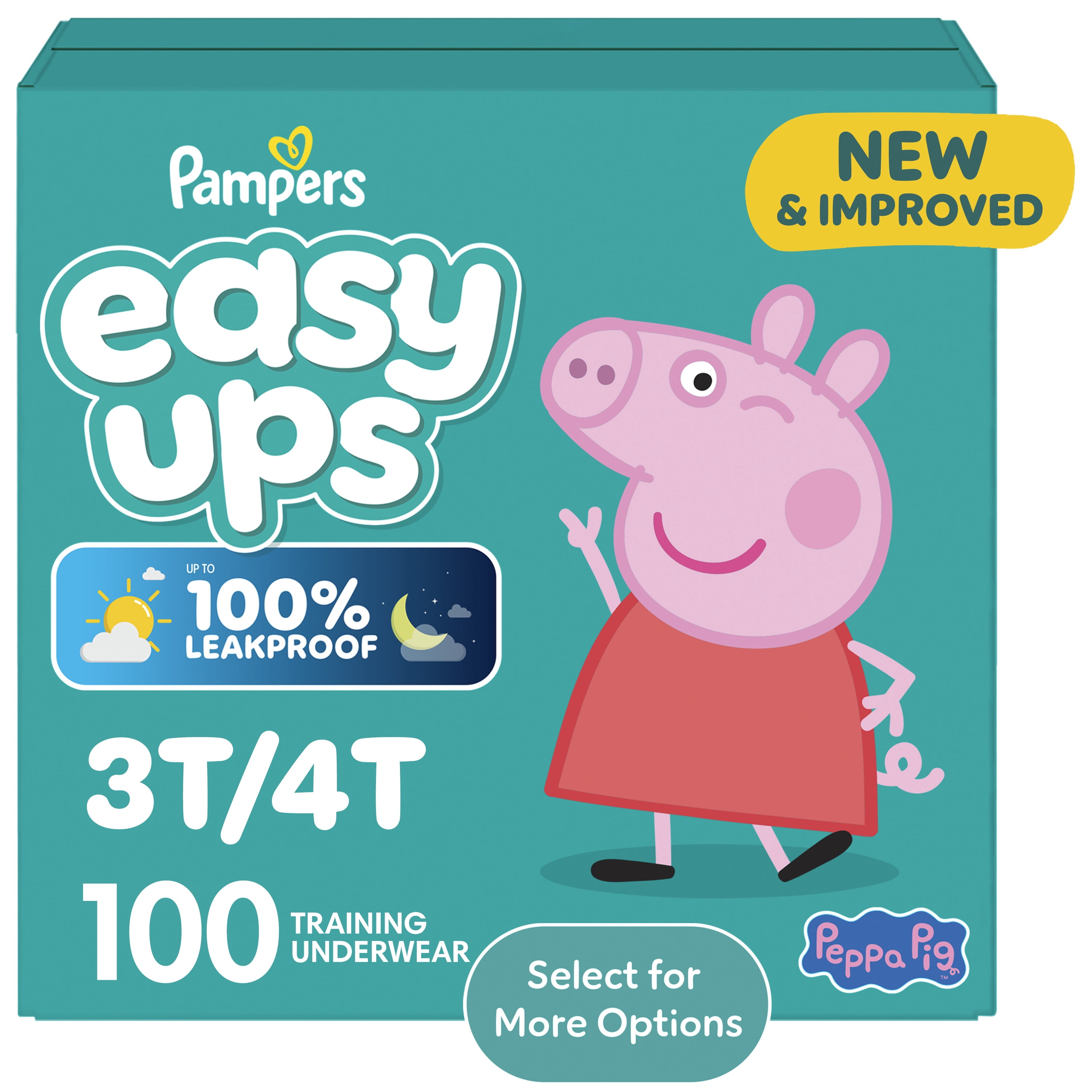 Pampers Easy Ups Peppa Pig Girls Potty Training Pants, Size 5 (3T-4T ...
