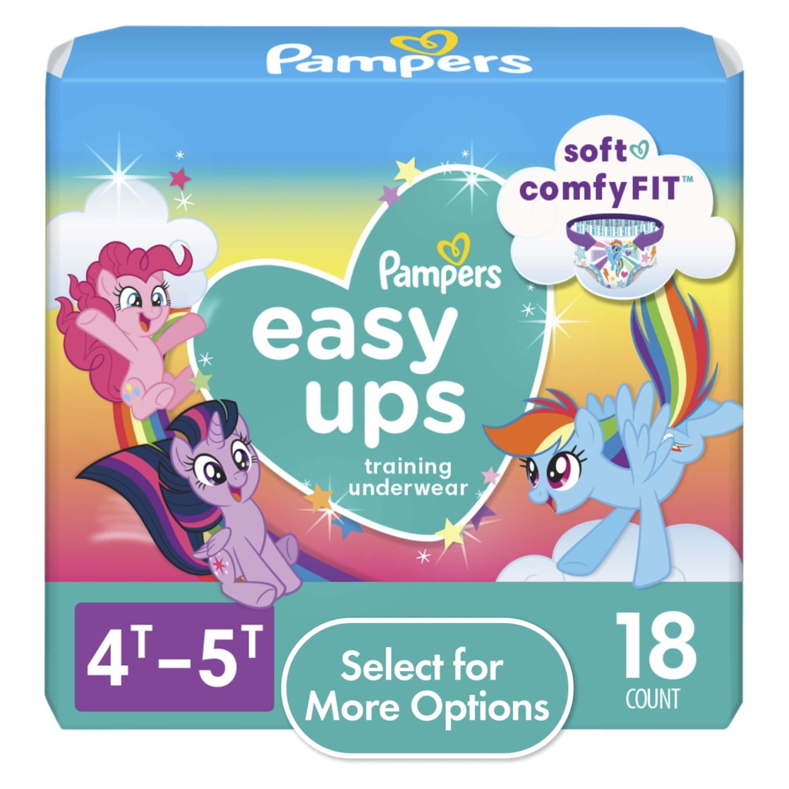 My Little Pony Pampers Easy Ups Training Pants, Size 6, 4T-5T, 18 units ...