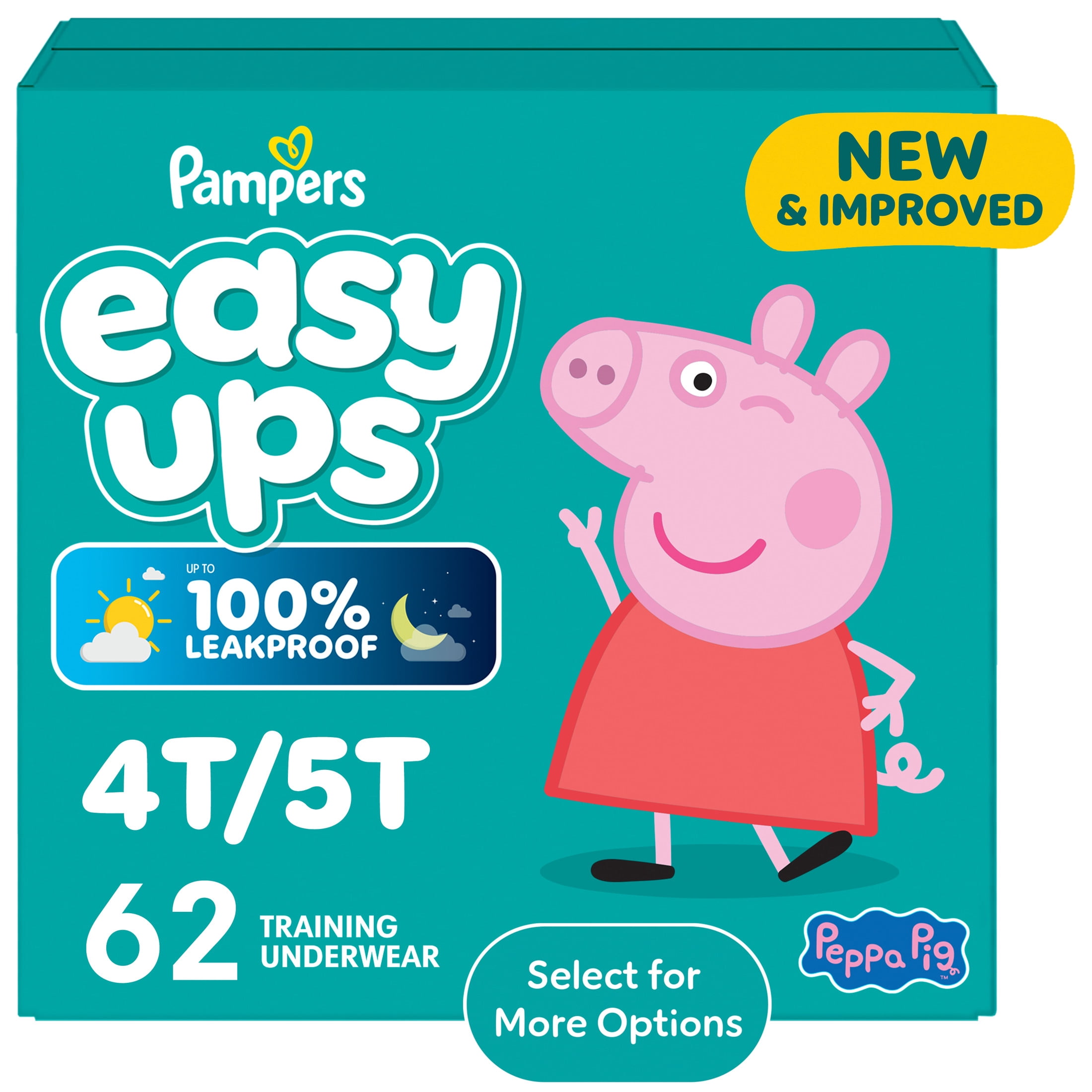 Pampers Easy Ups Peppa Potty Training Pants Girls Size 4T-5T, 62 Count ...