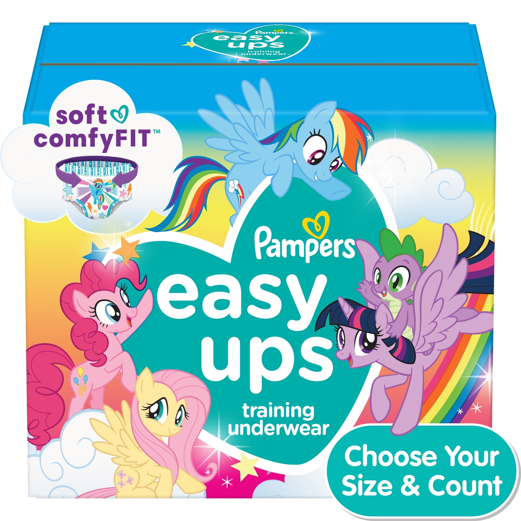 Pampers Easyups My Little Pony Girls Nighttime Diapers Size 2-3 ...