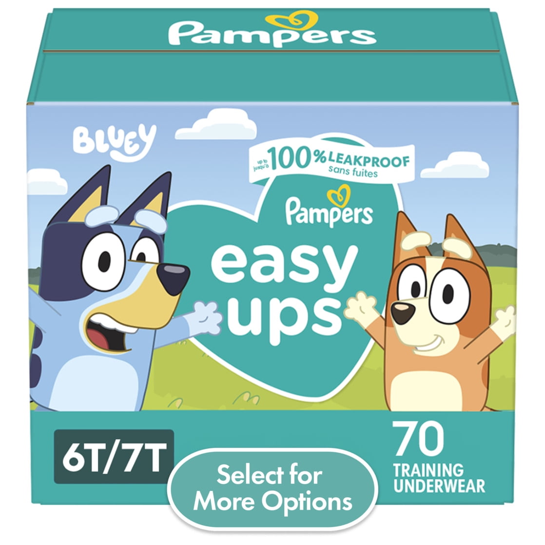 Pampers Easy Ups Bluey Potty Training Pants Boys Size 6T-7T, 70 Count ...
