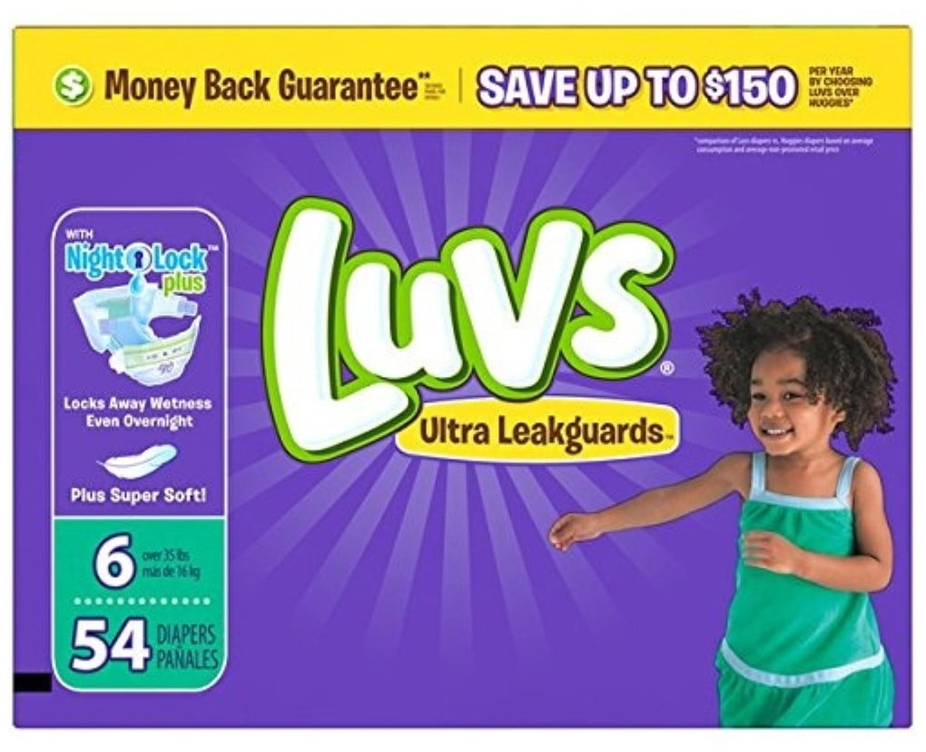 Luvs Ultra Leakguards Overnight Diapers, Size 6, 54 Count - Walmart.com
