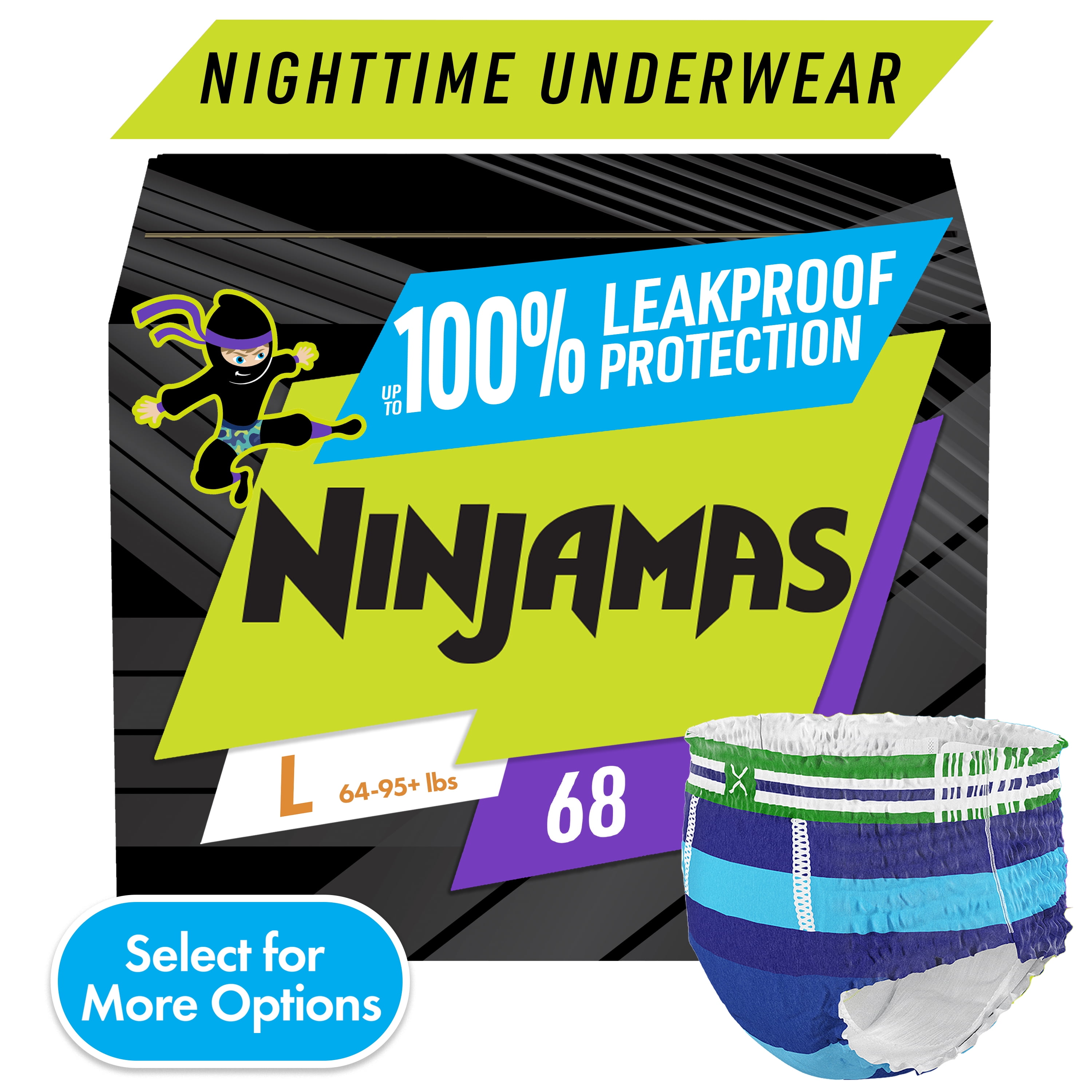Pampers Ninjamas Nighttime Pants Toddler Boys Size L 68 Count (Select ...