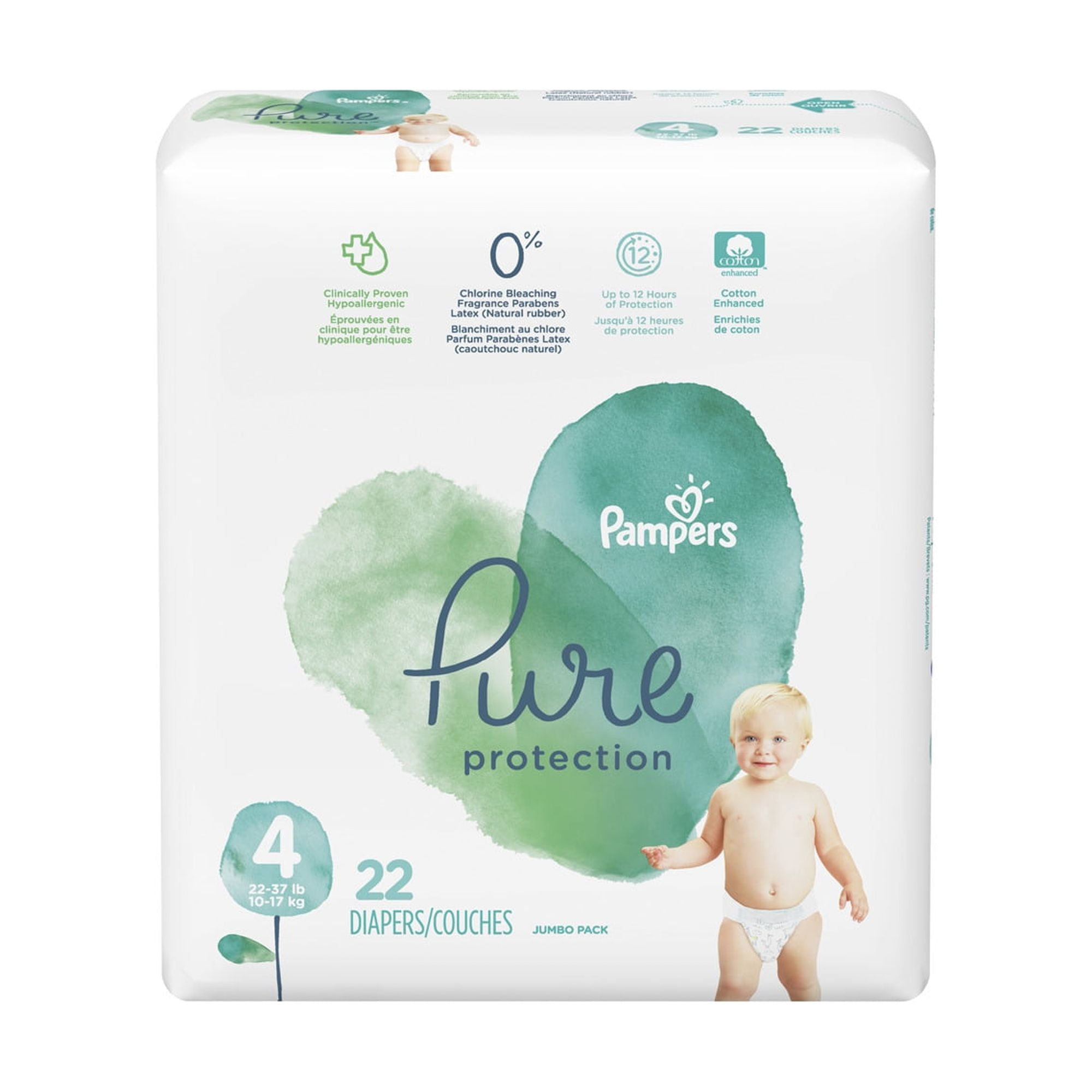 Pampers Pure Protection Diapers Size 4 (Pack of 16) - Walmart.com