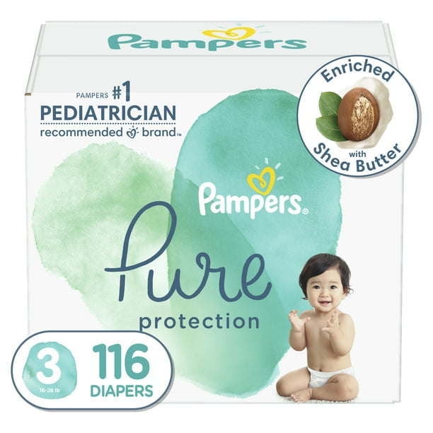 Pampers Pure Protection Natural Diapers Size 3, 116 Count - Walmart.com