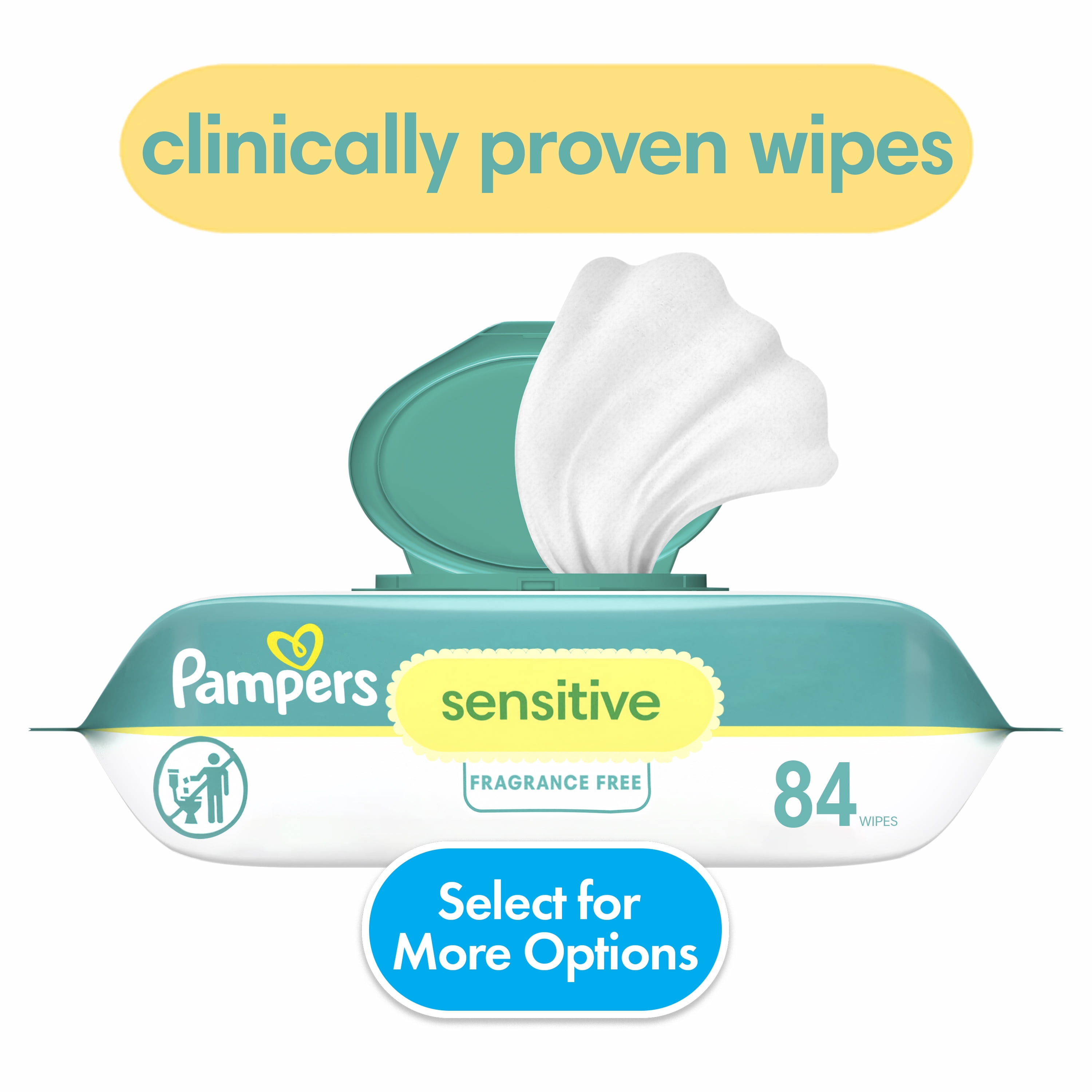 Pampers Sensitive Baby Wipes 1-Pack 84 Wipes (Select for More Options) - Walmart.com