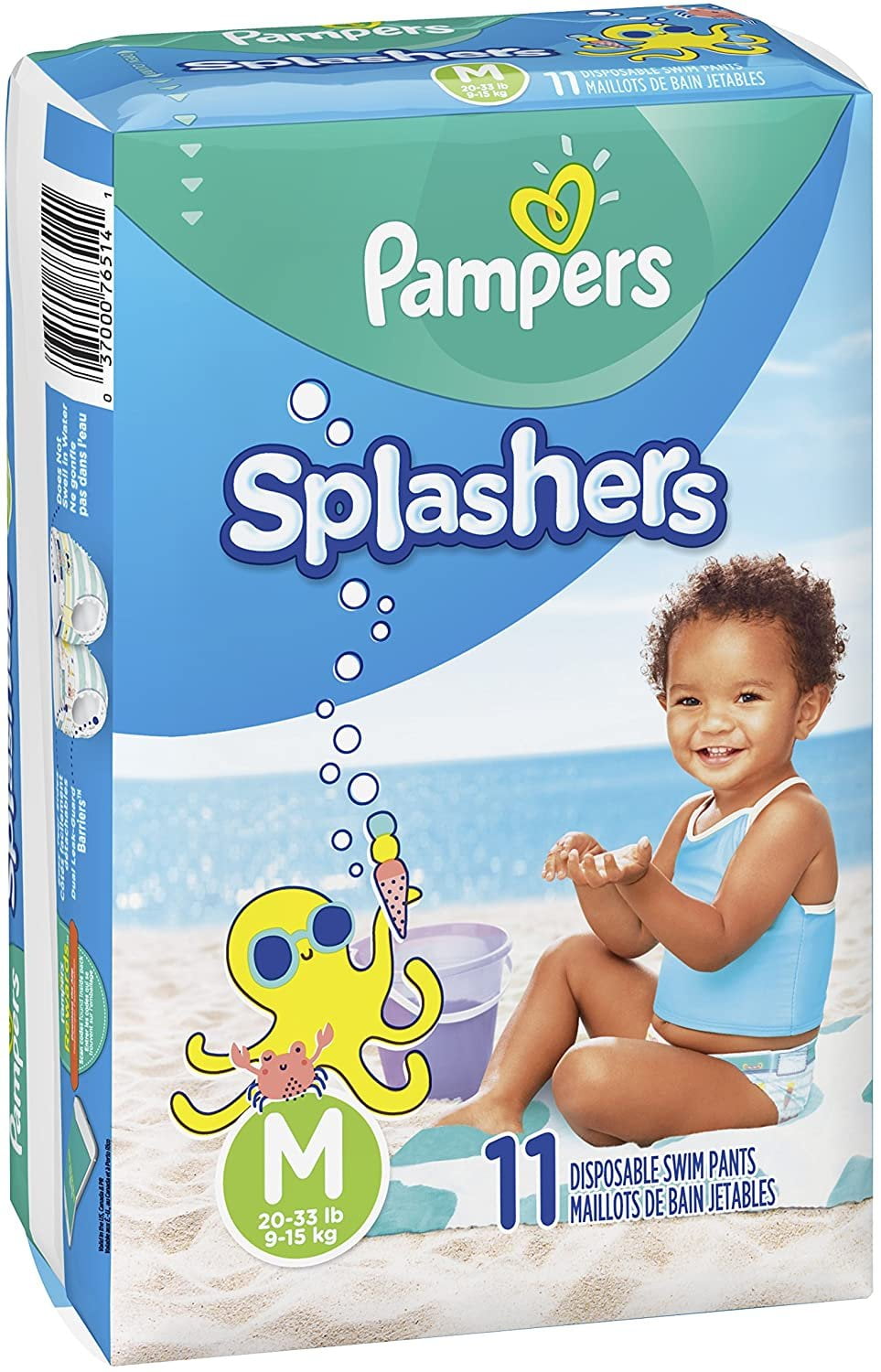 Pampers Splashers Swim Diapers Disposable Swim Pants, Medium 20-33 lb ...