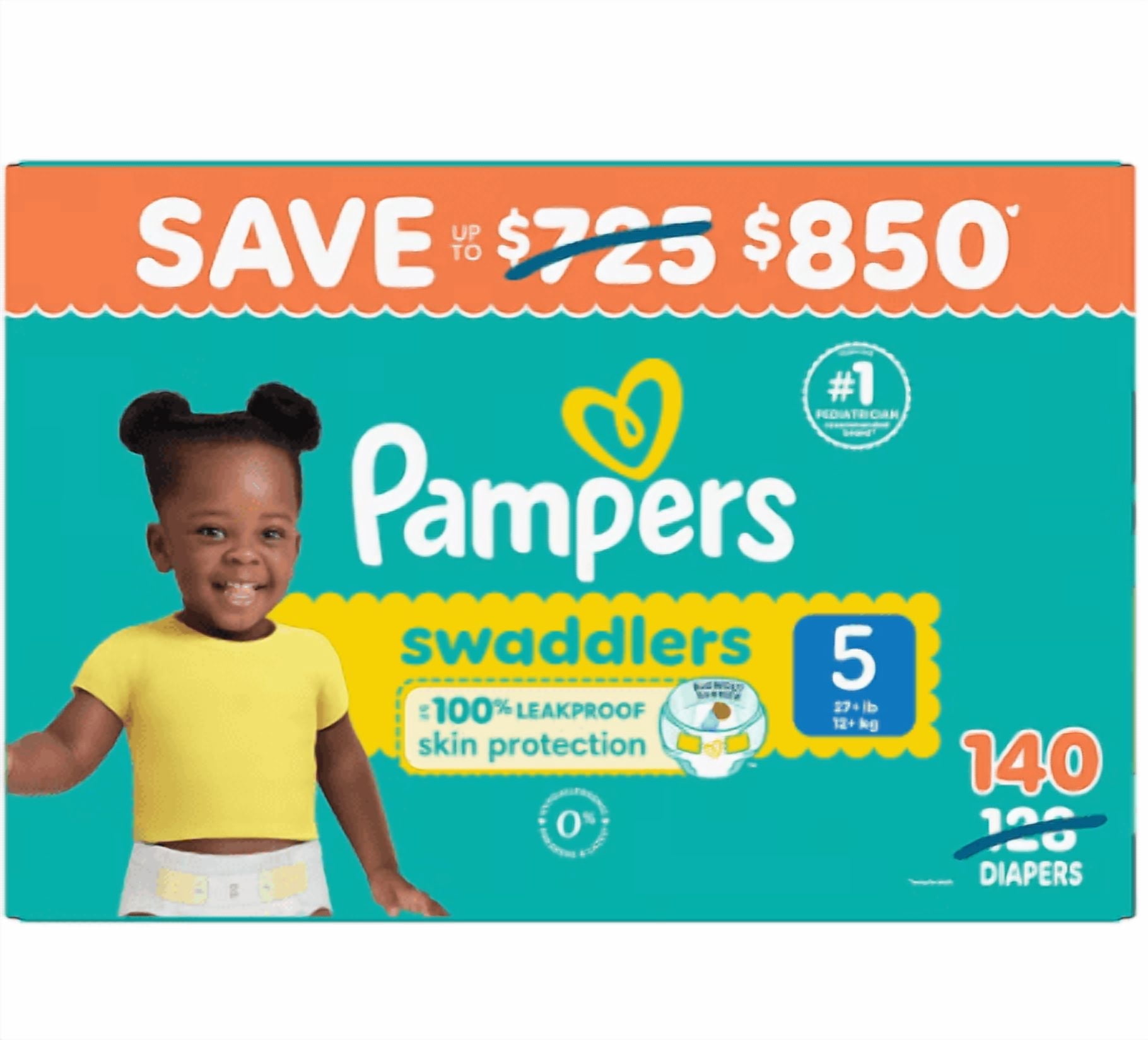 Pampers Swaddlers Active Baby Diapers, Size 5, 140 Count ...