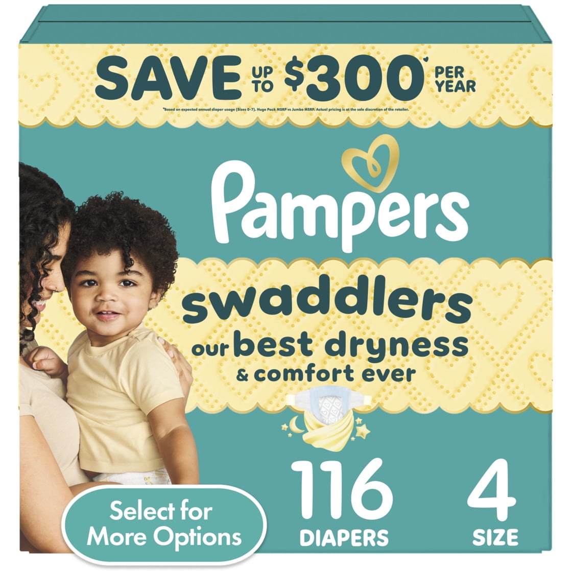Pampers Swaddlers Diapers, Size 4, 116 Count (Select for More Options ...