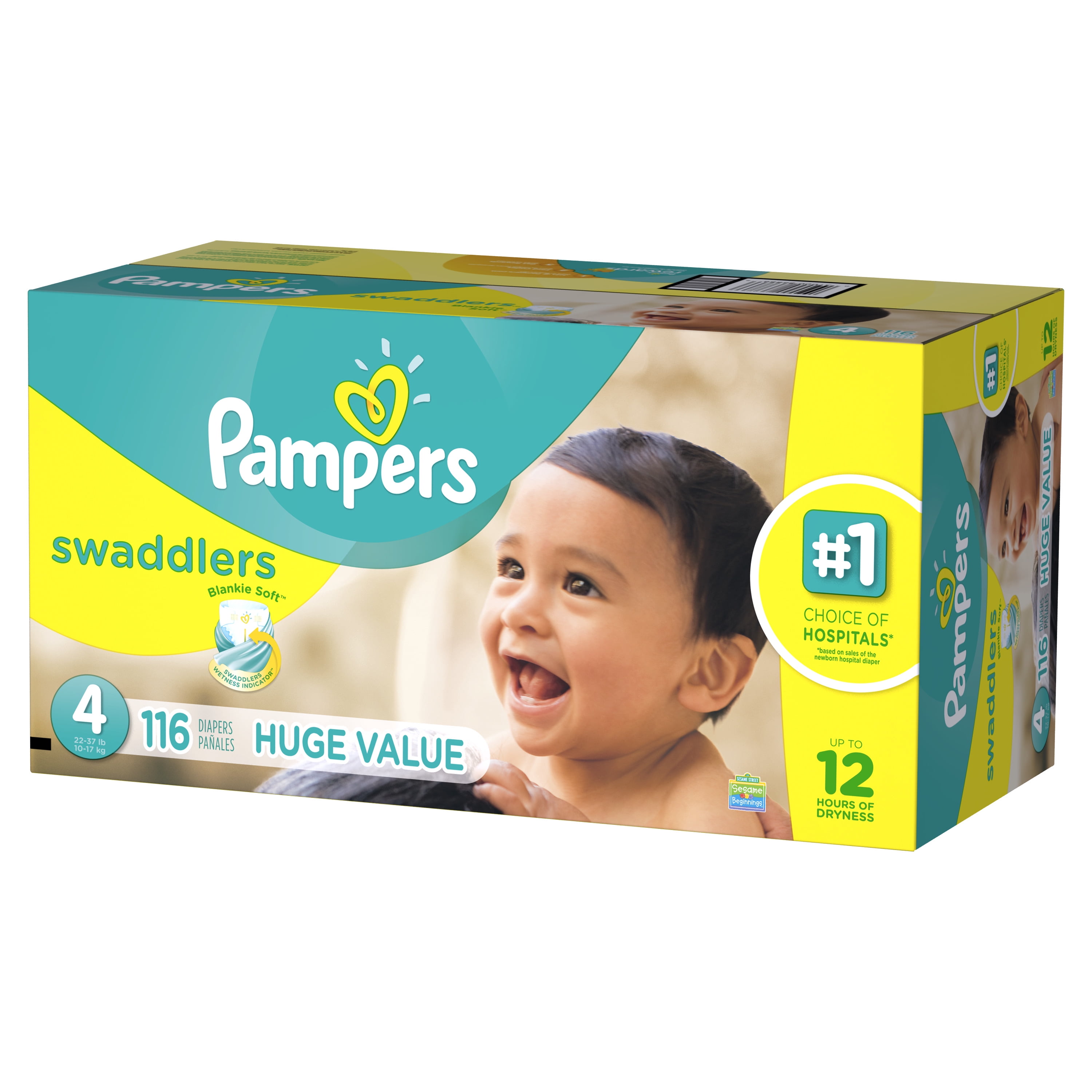 Pampers Swaddlers Diapers Size 4, 116 Count, Hypoallergenic with ...
