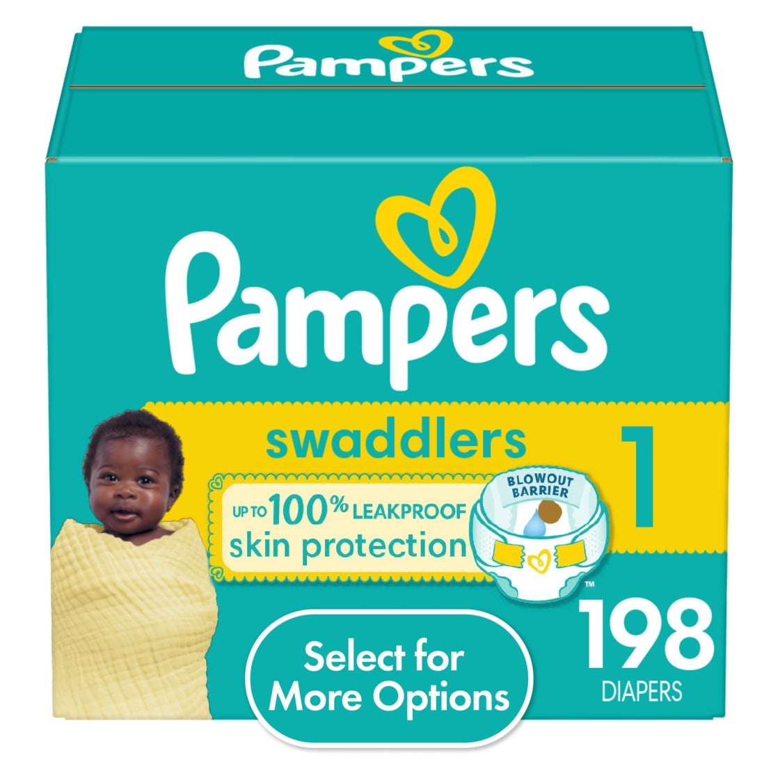 Free Shipping! Pampers Baby Diapers Size 1, 198 Count, Hypoallergenic ...