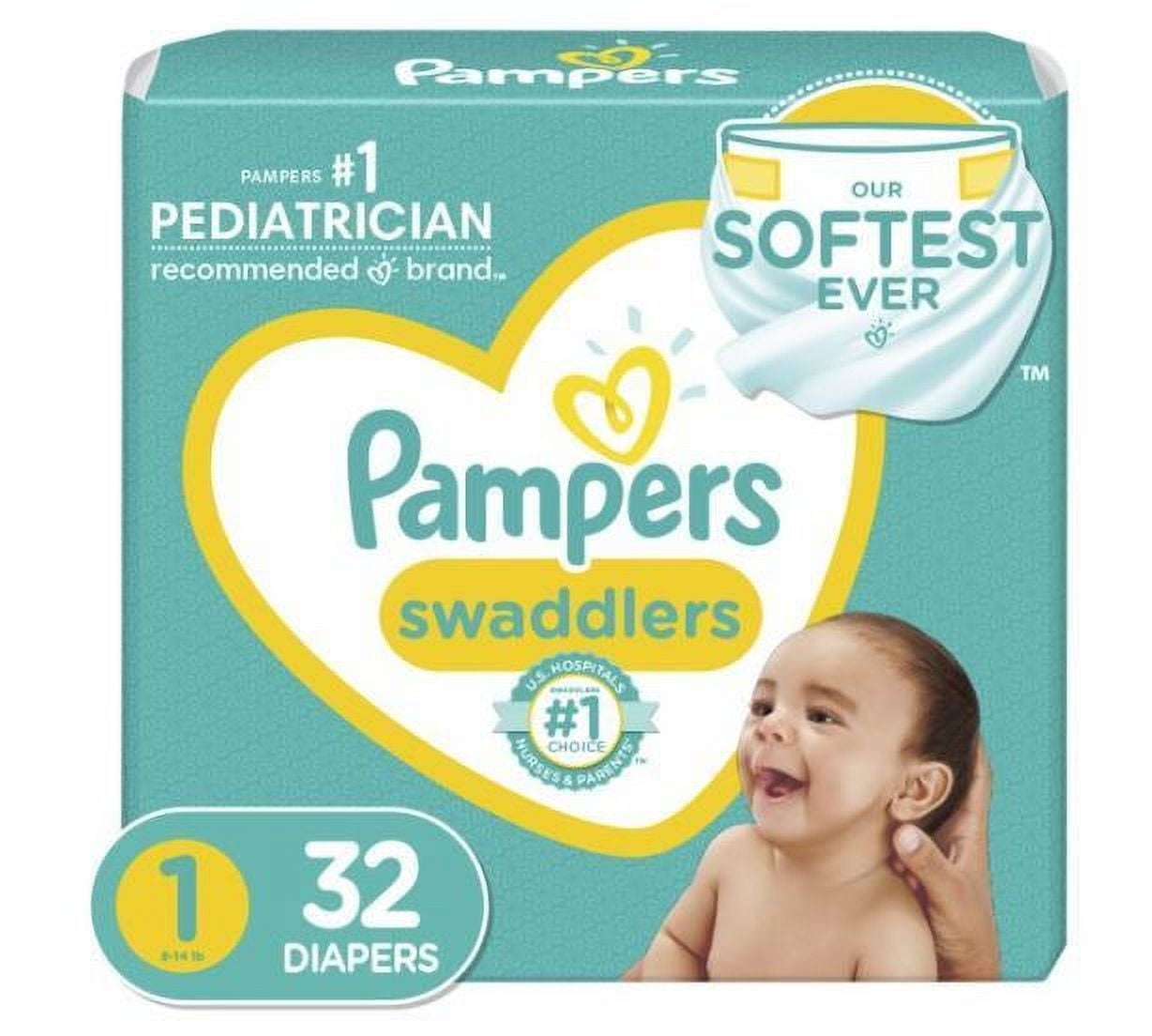 Pampers Swaddlers Diapers Size 1, 32 Count - Walmart.com