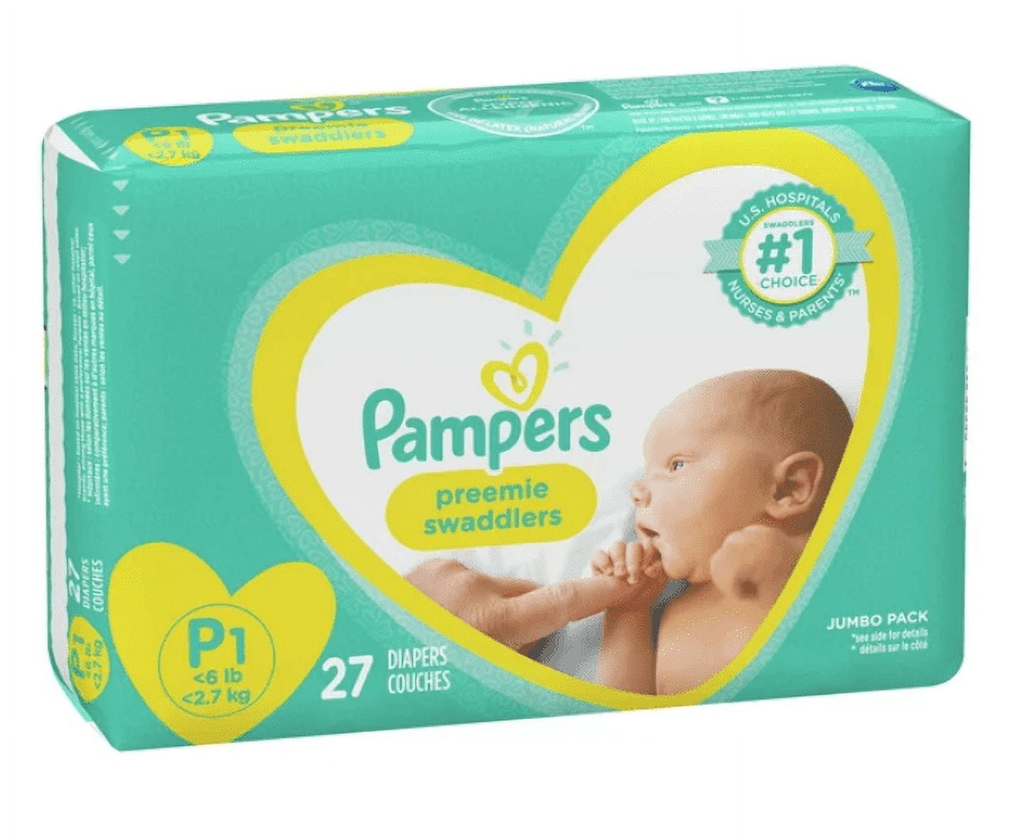 Pampers Swaddlers Diapers Size Preemie, 27 Count - Walmart.com