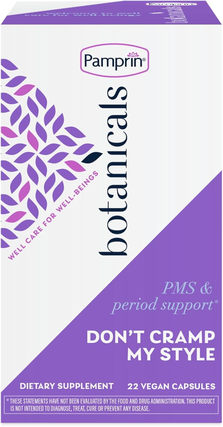 Pamprin Botanicals Supplement for PMS & Period Support, with ...