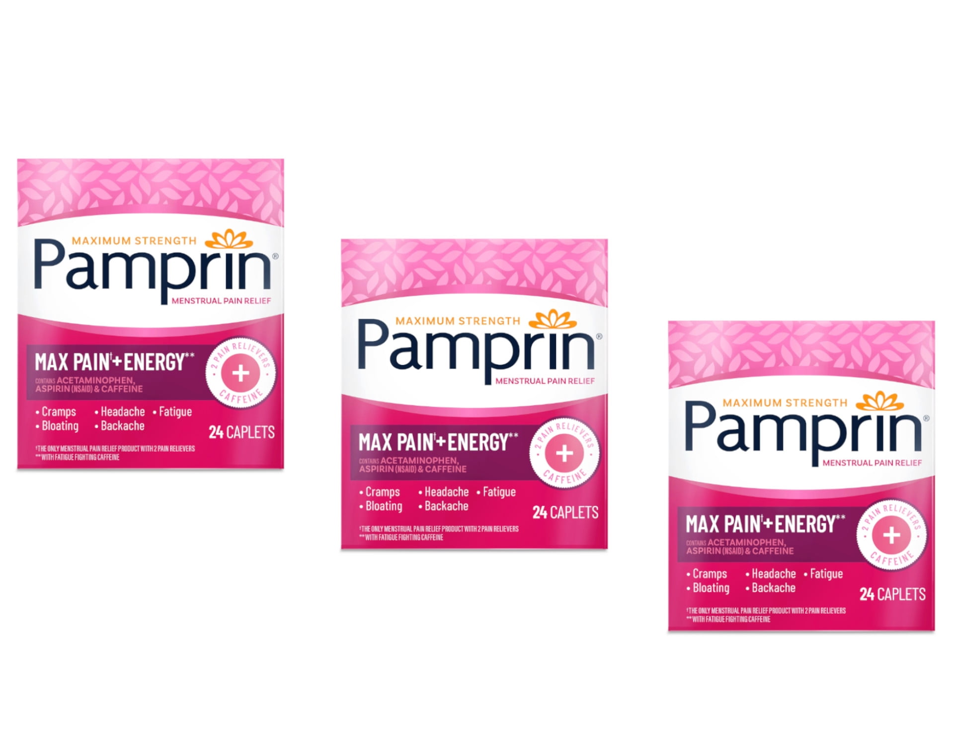 Pamprin Max Formula Caplets 24 Caplets (Pack of 3) - Walmart.com
