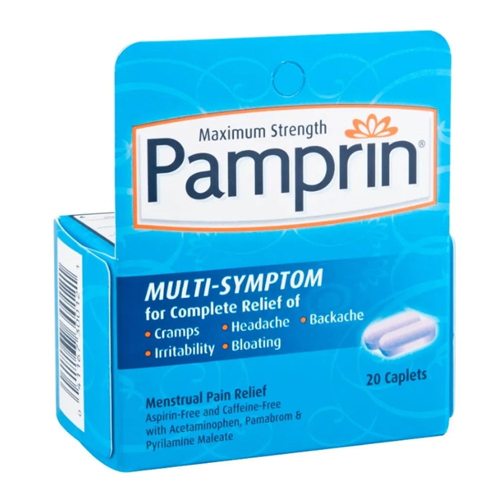 Pamprin Max Strength Multi Symptom Menstrual Relief Tablets, 20 Ea, 6 ...