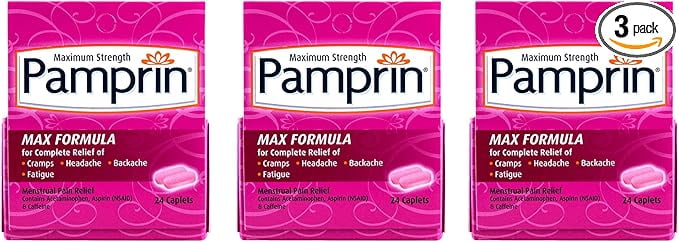 Pamprin Maximum Strength Max Pain + Energy Formula, Menstrual Period ...