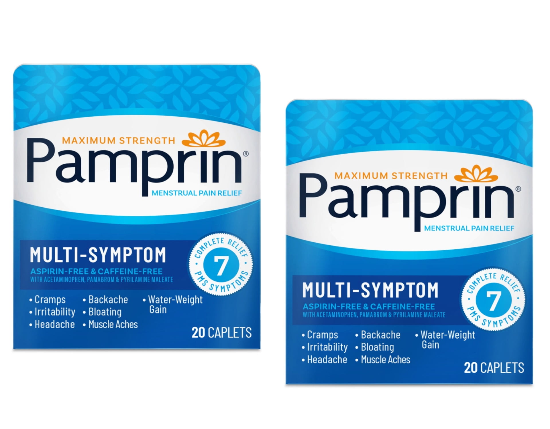 Pamprin Maximum Strength Multi-Symptom Menstrual Pain Relief, 40 ...