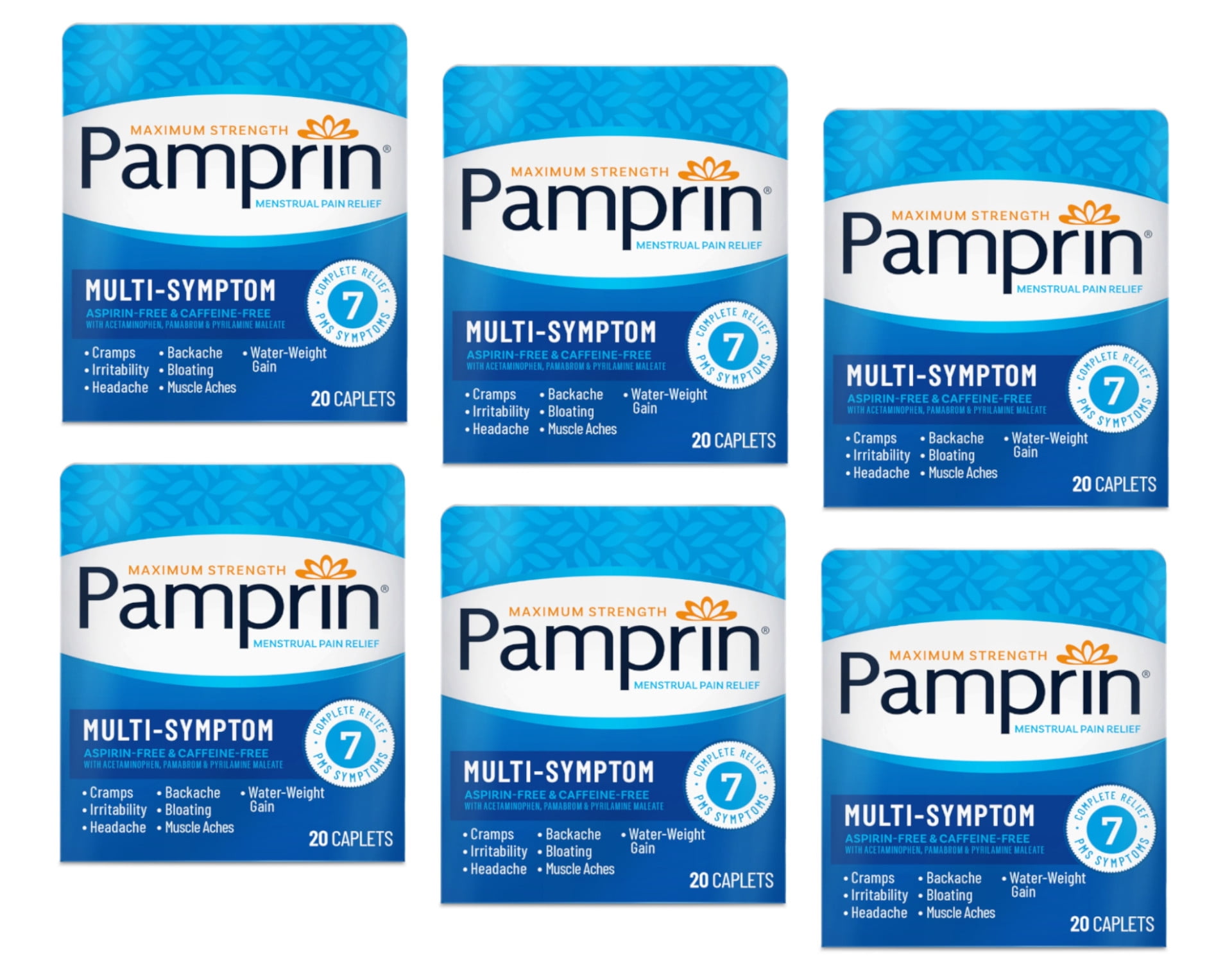 Pamprin Maximum Strength Multi-Symptom Menstrual Pain Relief, 40 ...