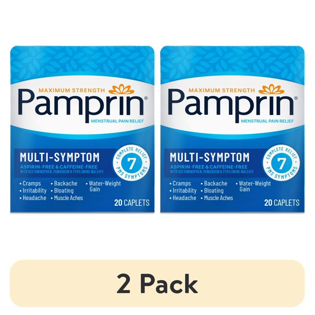 (2 pack) Pamprin Maximum Strength Multi-Symptom Menstrual Pain Relief ...